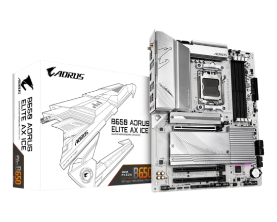 GIGABYTE B650 AORUS ELITE AX ICE, DDR5, SATA3, USB3.2Gen2x2, DP, 2.5GbE ...