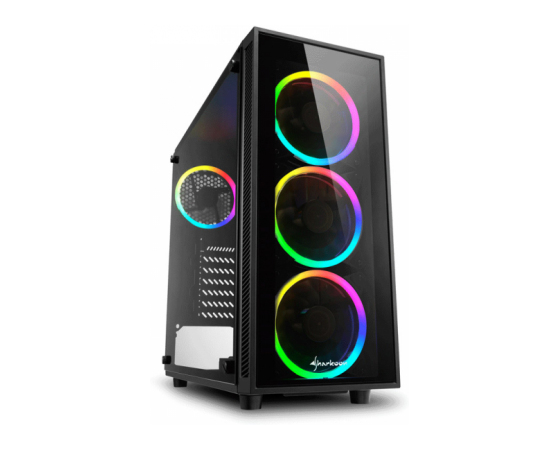 SHARKOON TG4 RGB midiATX okno gaming črno ohišje - belbled.si