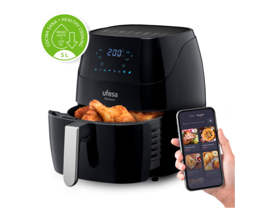 Ufesa 5L digitalni zračni cvrtnik z WiFi Phantom črn - 72805249 ...