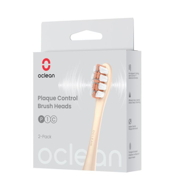 Oclean P1C8 Plaque Control dva nastavka za električno zobno ščetko X PRO digital, cream ...