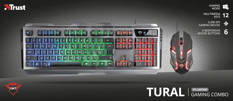 TRUST GAMING SET TIPKOVNICA + MIŠKA GXT 845 TURAL - 22457 - belbled.si